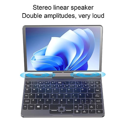 Dpofirs Mini Laptop for Windows11, 180 Flip 8 inch Touch Screen, 4 Core Alder Lake Processor LPDDR5 12GB, 10 Point Touch with Stylus, 3200mAh Business Laptop (12GB+128GB US Plug)