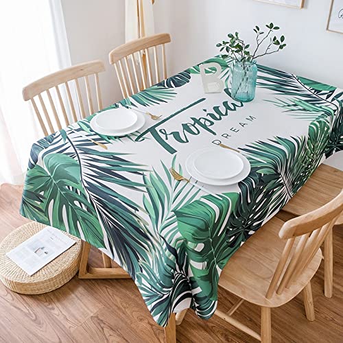 MLQL Beautiful White Flower Pattern Tablecloth Waterproof Kitchen Supplies Living Room Coffee Home Wedding Decor Table A4 140x180cm