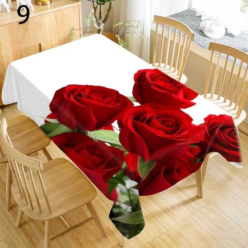 MLQL Home Decor Natural Floral Pattern Table Cover Christmas New Year Tablecloth Wedding Decor Home Fireplace Countertop A10 140x210cm