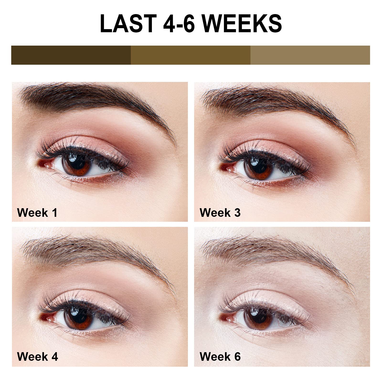 Light Brown Eyebrow Tint, Instant Eyebrow Tinting Kit for 6 Weeks Long-Lasting and Eyebrow Dye Suitable for Home and Salon