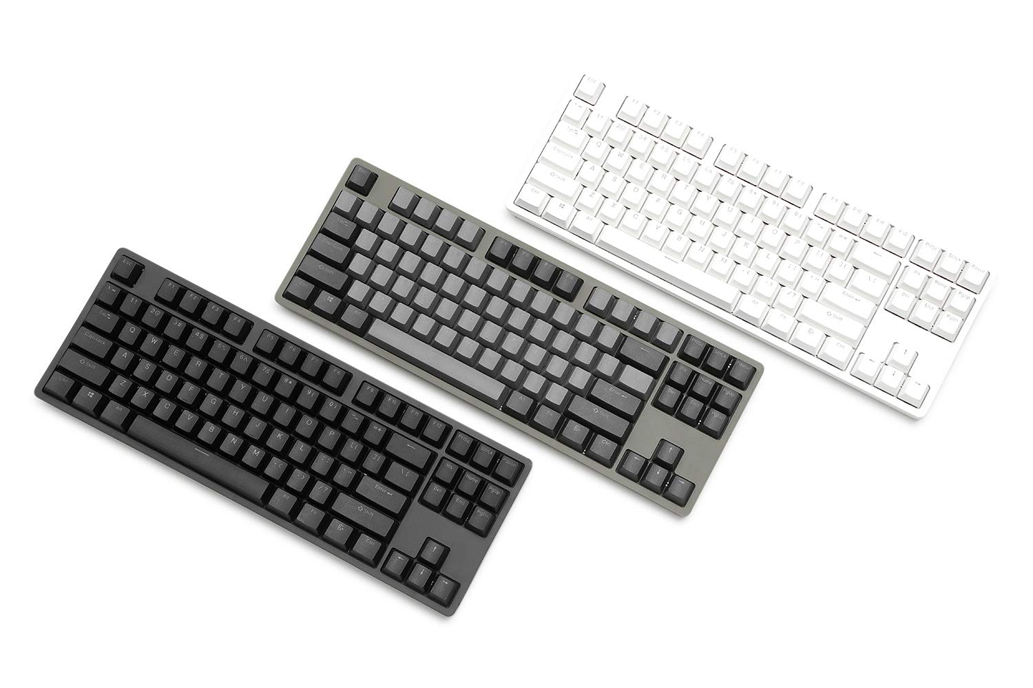 DROP ENTR Mechanical Keyboard — Tenkeyless Anodized Aluminum Case, Doubleshot Shine-Through PBT Keycaps, N-Key Rollover, USB-C, White Backlit LED, Tactile Switches (Green/Gray, Halo True)