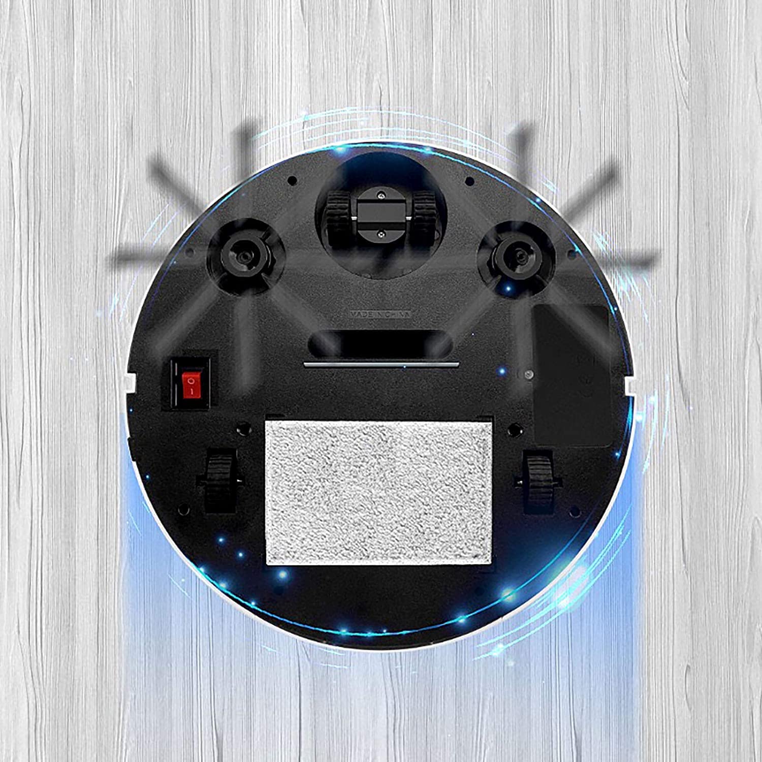 MEGCCR 3 in 1 Intelligent Sweeping Robot, Automatic Cleaner Lazy Multifunctional Vacuum Cleaner Home Suction Sweeping Cell Phone a Key to Start, Dry and Wet Mopping Cleaning (Silver)