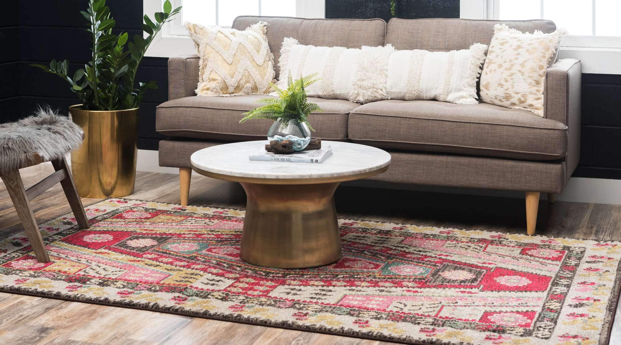 Unique Loom Sedona Collection Southwestern, Geometric, Border, Over-Dyed, Modern, Tribal, Abstract Area Rug, 9 ft x 12 ft, Multi/Beige