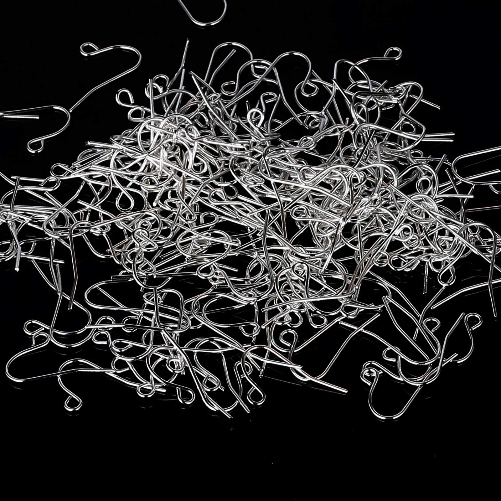Earring Hooks White Gold Plated Hypoallergenic Ear Wires for DIY Jewelry Findings Unisex(200PCS, 100 Pairs)…