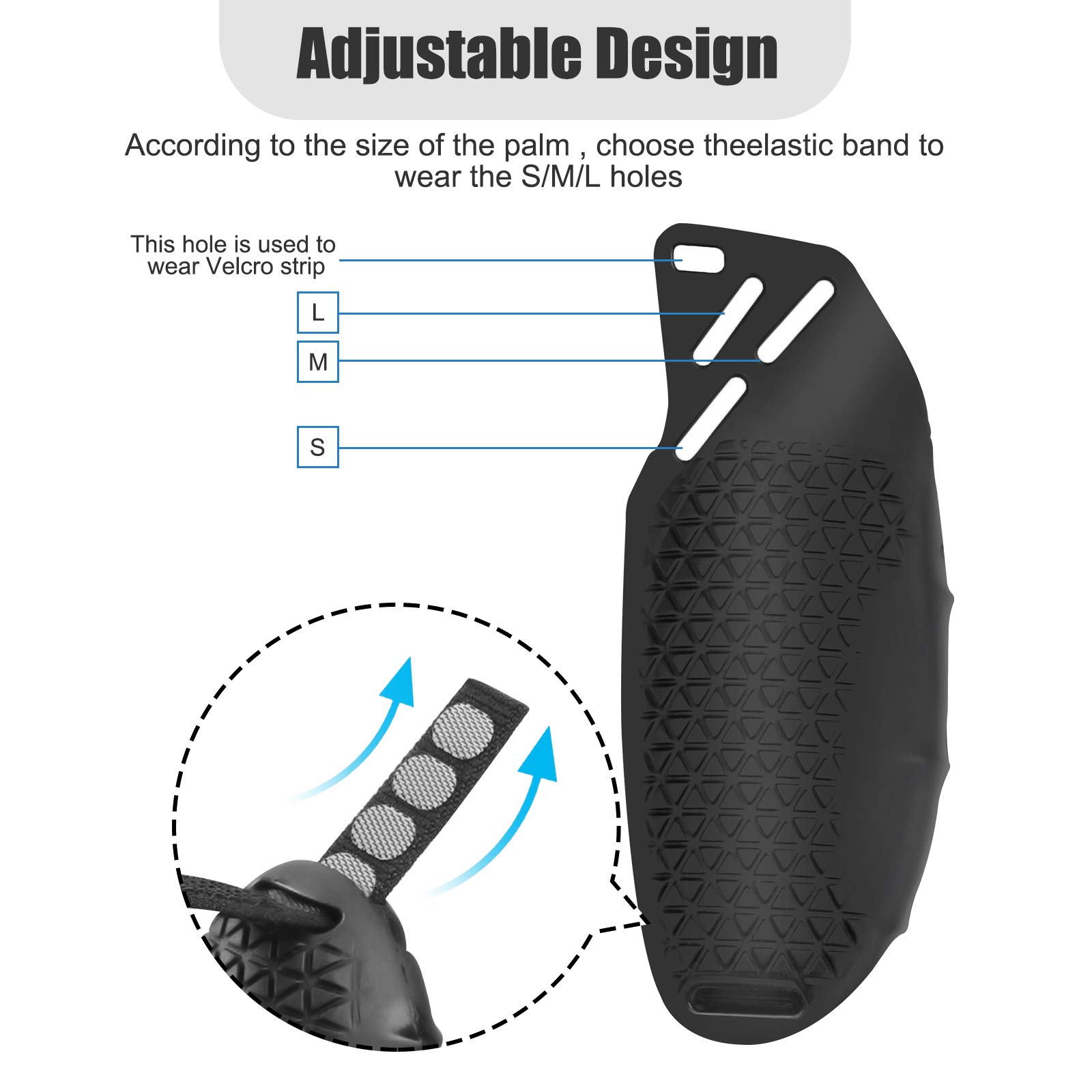 Esimen Finger Socket Grip Cover for Oculus Quest 2 Anti-Throw Touch Controller Handle Protective Sleeve Accessories Lens Cover with Joystick Caps -Easy to install (Black)