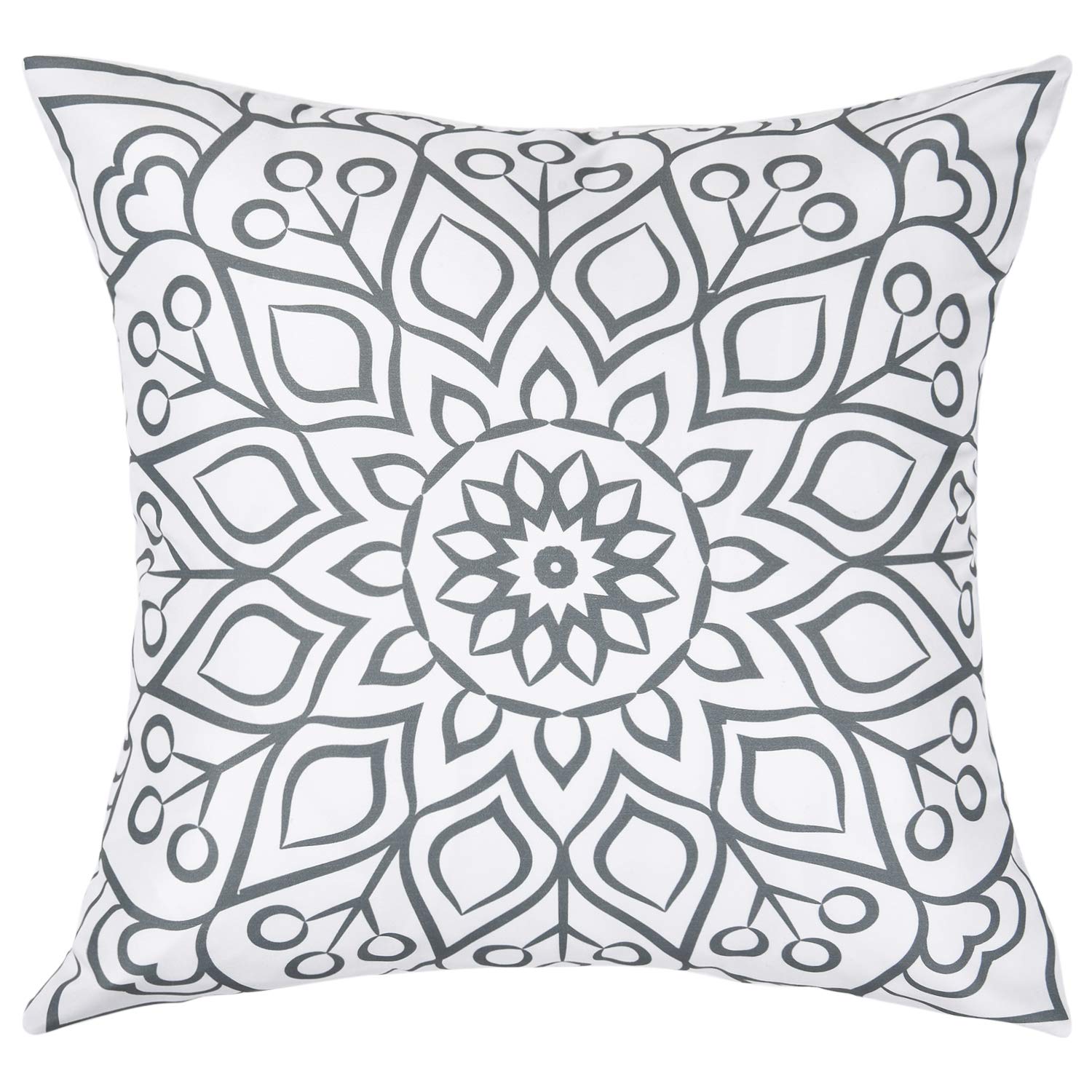 Fascidorm Throw Pillow Covers Modern Decorative Cushion Case for Room Bedroom Sofa Chair Car, Grey and White, 18 x 18 Inch
