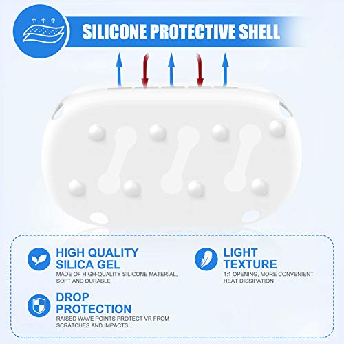 Esimen VR Headset Protective Cover,Light & Durable Shell for Oculus Quest 2 Skin Accessories, Preventing Collisions and Scratches (White)