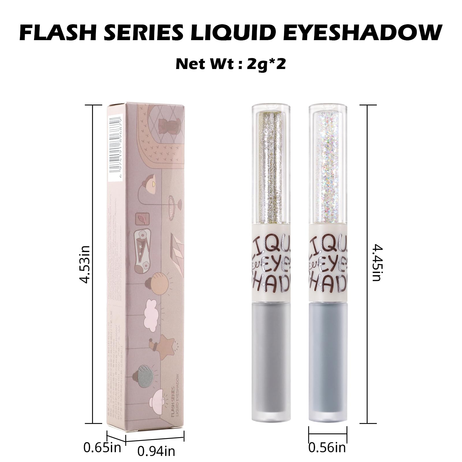 Erinde 4PCS Liquid Glitter Matte Eyeshadow Set, 2-in-1 Glitter Eyeliner & Cream Eyeshadow, Korean Shimmer Matte Eye Shadow Liner Makeup, Quick Drying, Easy to Apply & Long Lasting Pigmented Formula