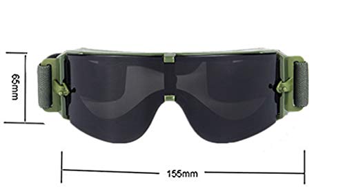 DPLUS Motorcycle Goggles, Ski Goggles, Safety Goggles, Dirt Bike ATV Goggles Protective Combat Tactical Military Goggles (Green)
