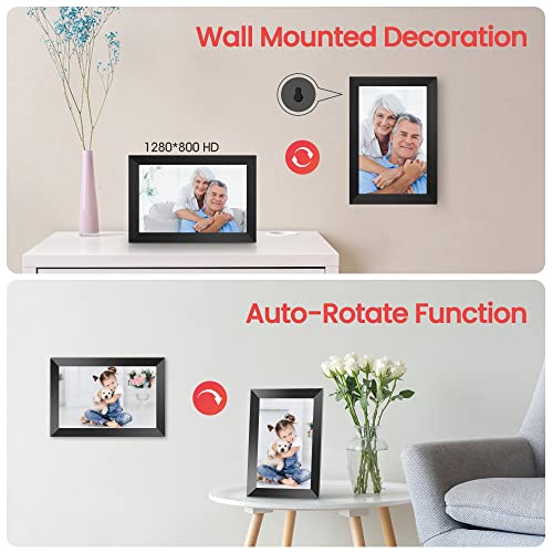 Frameo 10.1 Inch WiFi Digital Picture Frame, 1280x800 HD IPS Touch Screen Photo Frame Electronic, 32GB Memory, Auto-Rotate, Wall Mountable, Share Photos/Videos via Frameo App from Anywhere 3 Pack