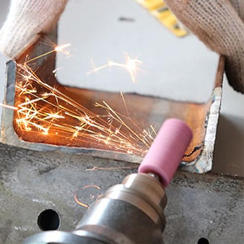 ๐๐ฎ๐จ ๐ค๐ 100 Pcs Rotary Grinding Stone - 1/8'' Shank Aluminum Oxide Sanding Kits Abrasive Stone Grinding Points Polishing Kits for Dremel Rotary Tool (Red)