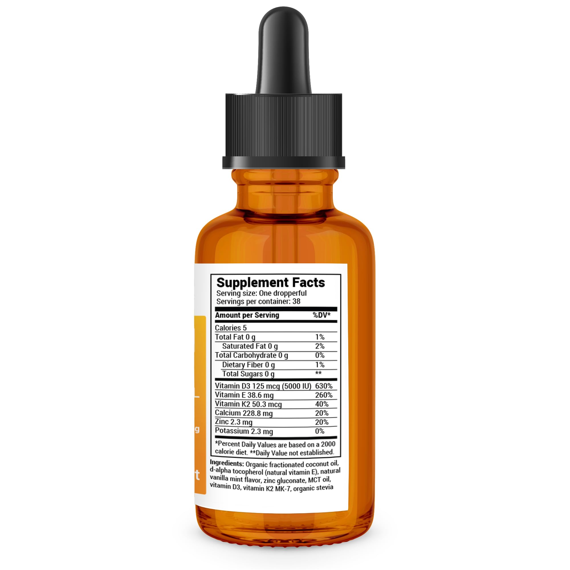 Dr. Berg Liquid Vitamin D3 & K2 Supplement - For Bone, Teeth, Mood & Immune Health - Vitamin D3 & K2 Drops for Adults - 1 fl oz
