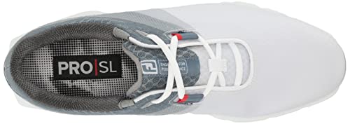 FootJoy Men's Pro|sl Sport Golf Shoe, White/Blue Fog, 10