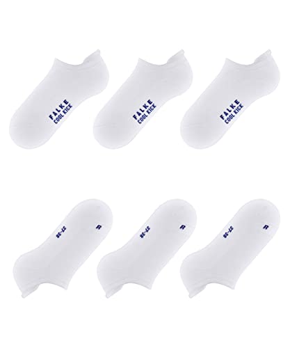 FALKE Unisex Cool Kick 3-Pack Sneaker Socks, Breathable, Cooling Effect, Polyester, Ankle, Everyday Casual, White (White 2000), 10.5-11.5, 3 Pairs