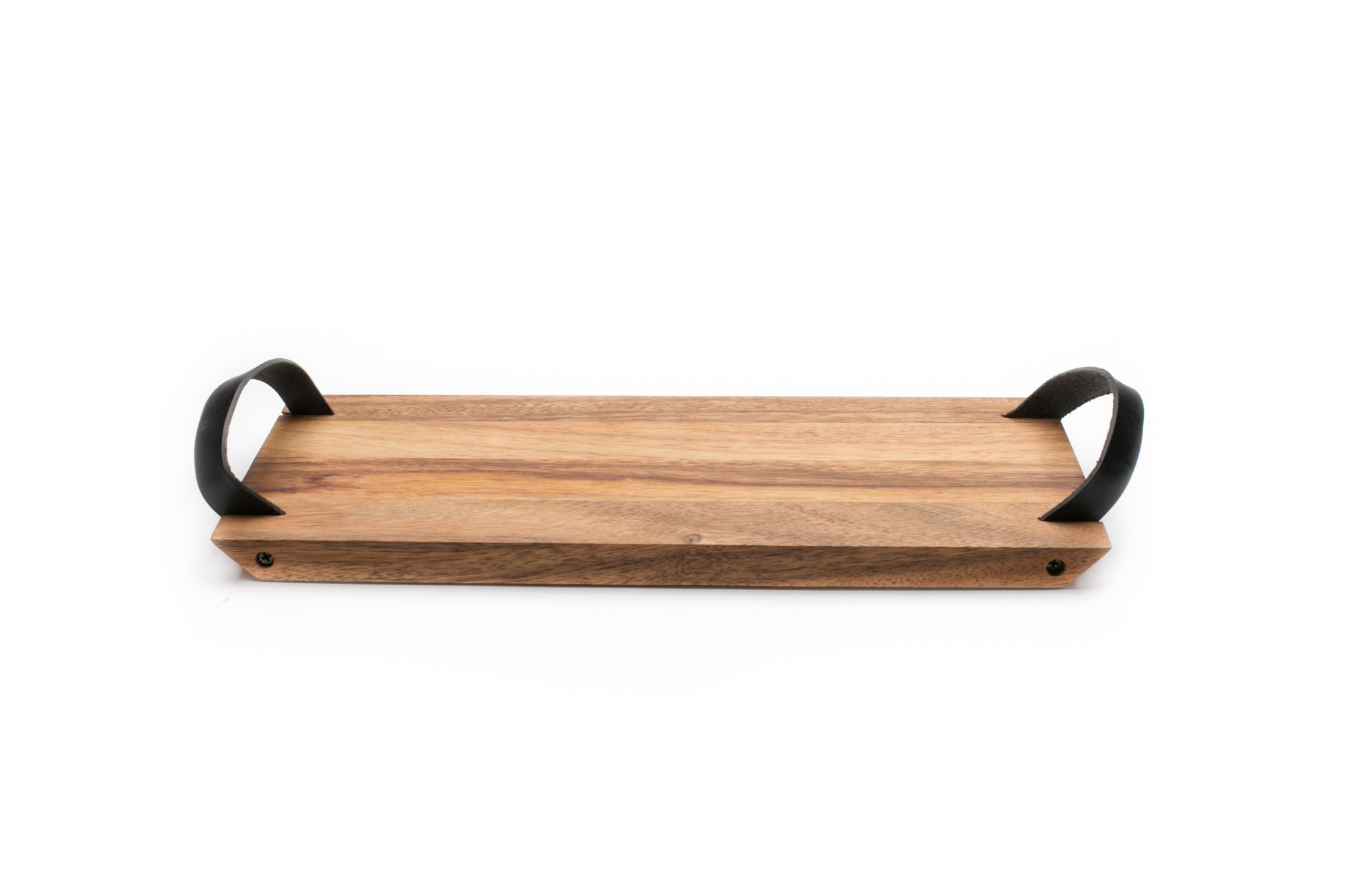 Ironwood Gourmet Small Florence Serving Board With Leather Handles, Acacia Wood