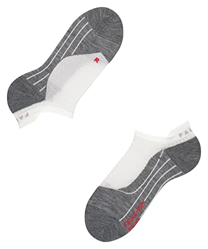 FALKE Women's RU4 Endurance Invisible Running Socks, No Show, Medium Cushion, Breathable Quick Dry, Organic Cotton, White (White-Mix 2020), 5-6, 1 Pair