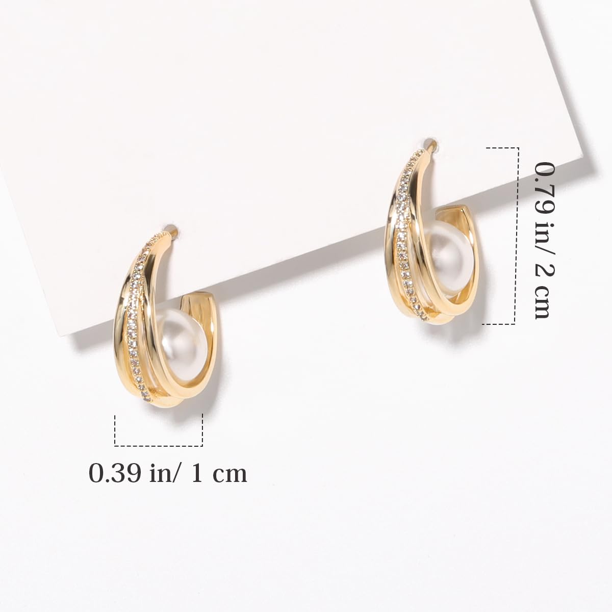 Emibele Dangle Earrings for Women, 925 Sterling Silver Post with Mermaid Tail, Drop Earrings with Round Design for Party & Dating, Black Gold