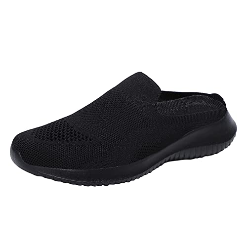 FASDNENDYS Walking Shoes for Women Arch Support Slip On Breathable Comfortable Womens Sneaker Booties and Boots Black