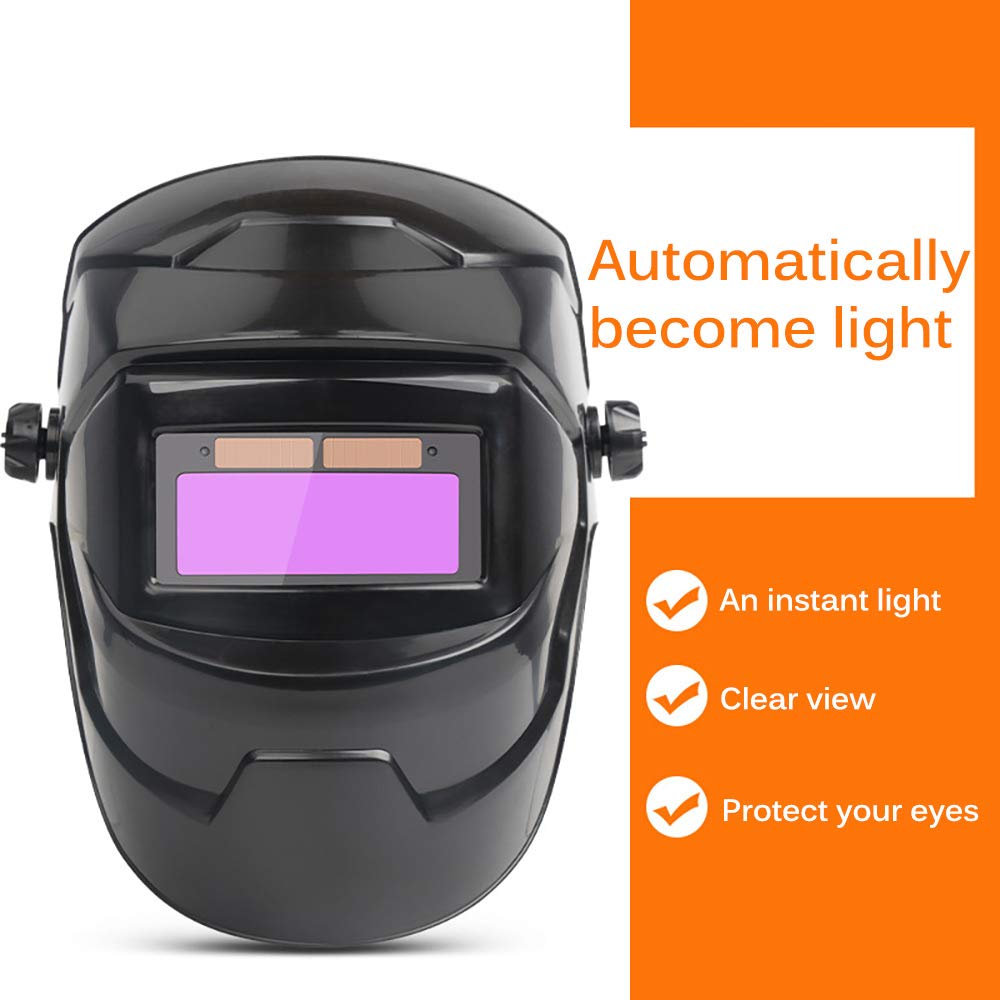 Large Viewing Screen Welding Mask, DEECOZY True Color Solar Automatic Dimming Color Changing Head-Mounted Welding Mask for Grinding Welder