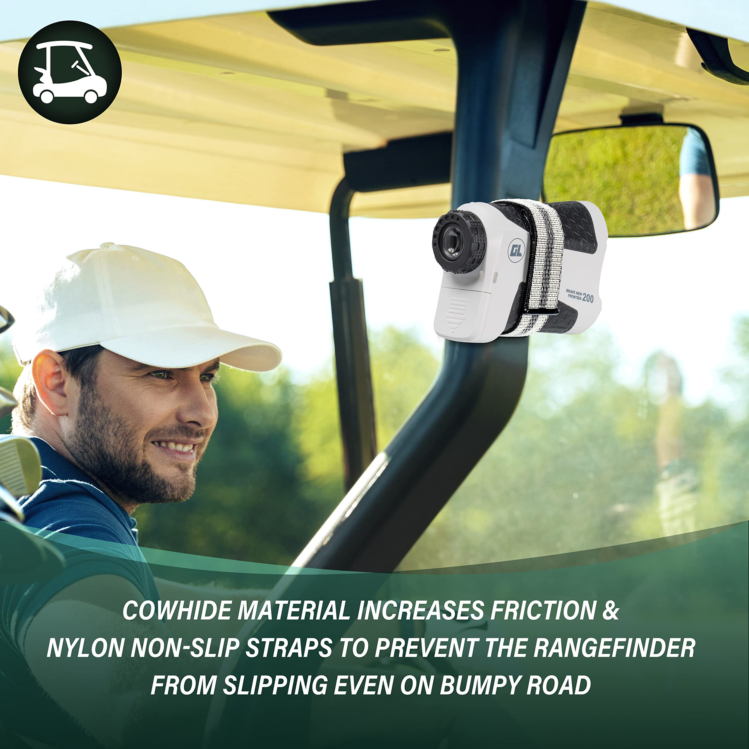 Gaialoop Golf Rangefinder Magnetic Holder Mount Strap, Universal Adjustable Magnetic Rangefinder Strap for Golf Cart, Golf Range Finder Holder Straps with 3 Pcs Strong Magnet