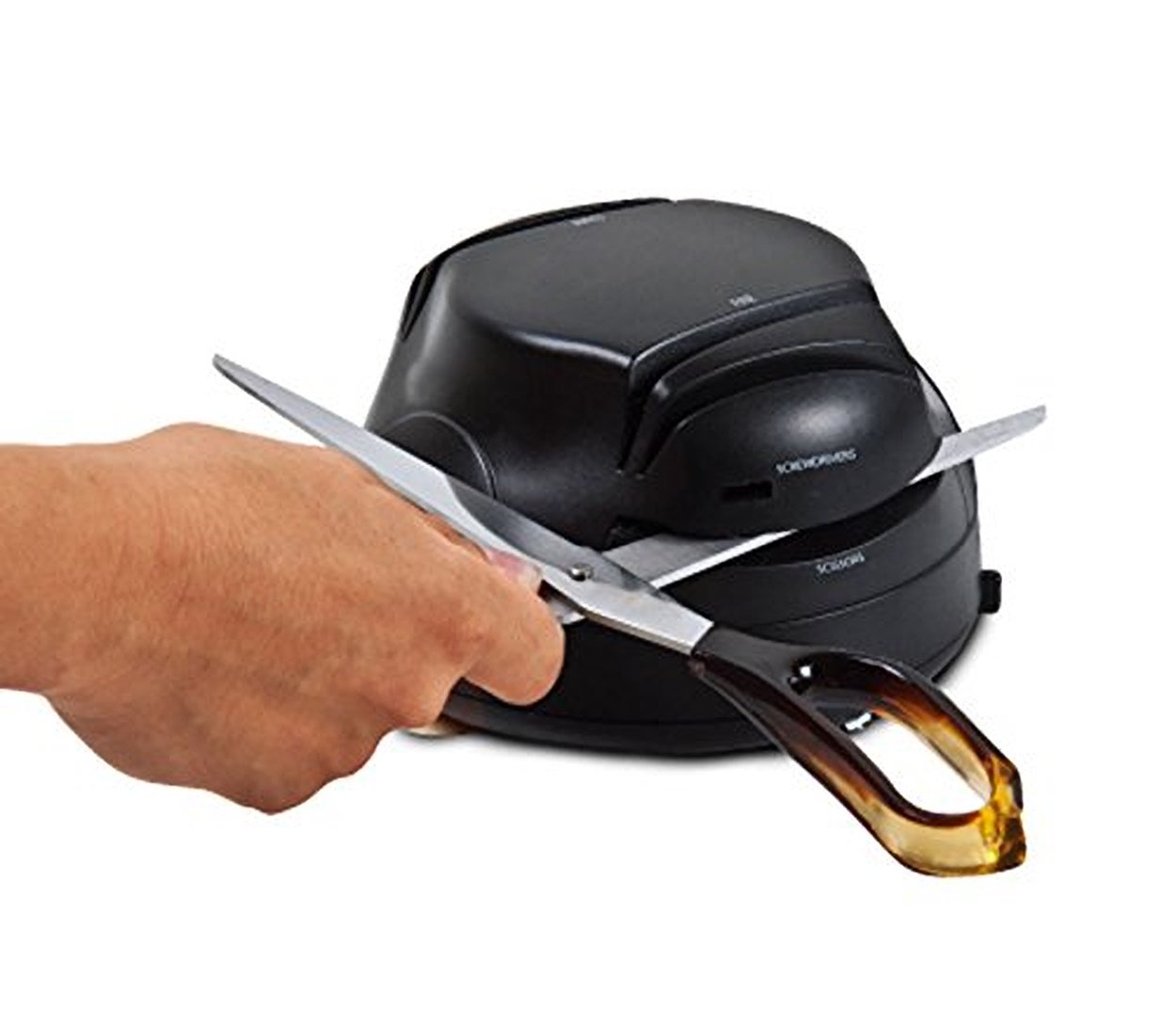 Electric Professional Knife Sharpener Tool 3-in-1 Sharpening Machine for Knives Scissors and Screwdrivers Retractable Cord Secure Anti-slip Black Sharpen Kitchen Appliance Kit