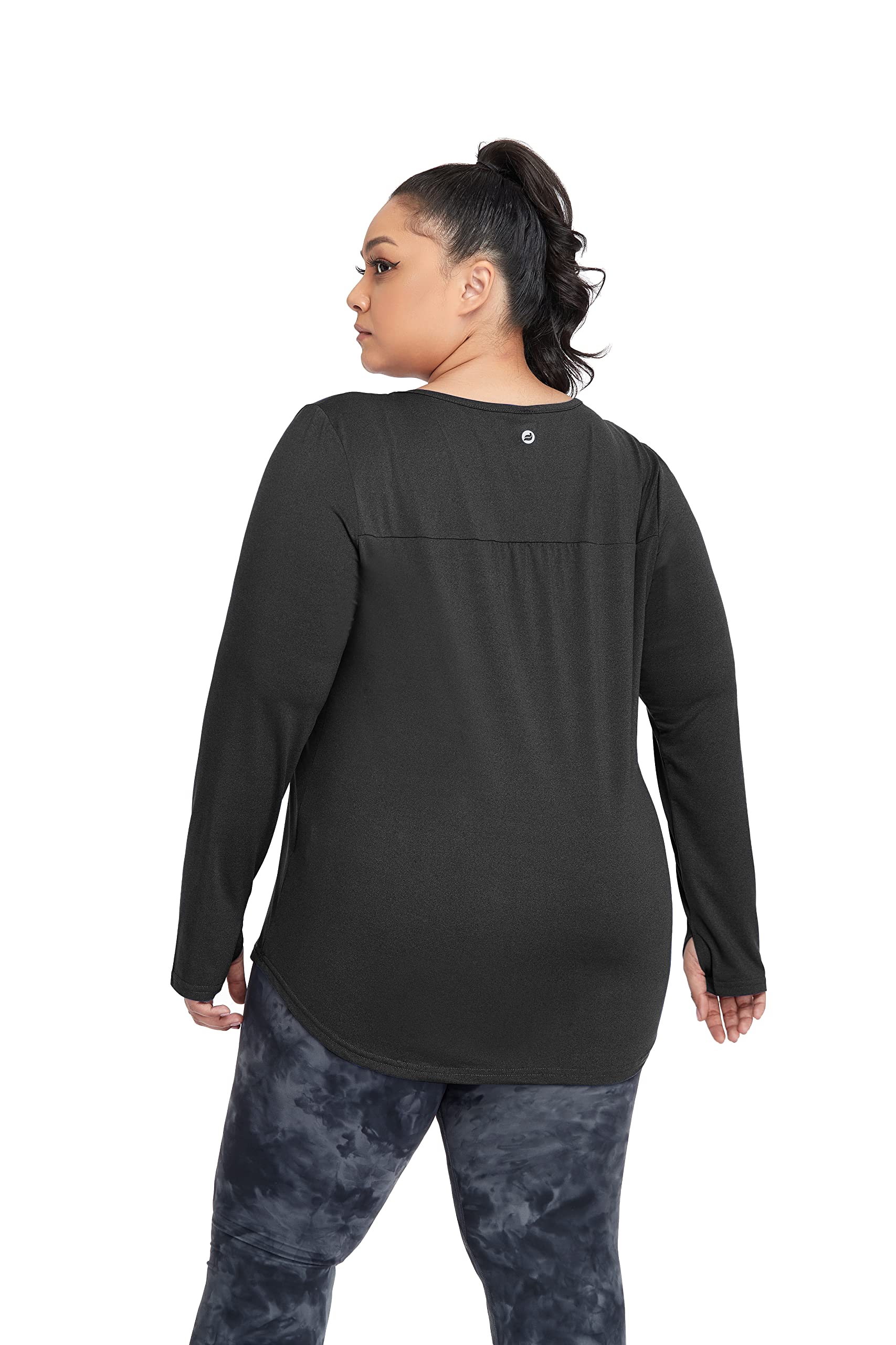 FOREYOND Women's Plus Size Tops Long Sleeve Sport Tee Loose Fit Athletic Yoga Clothing Running Workout Shirts xx