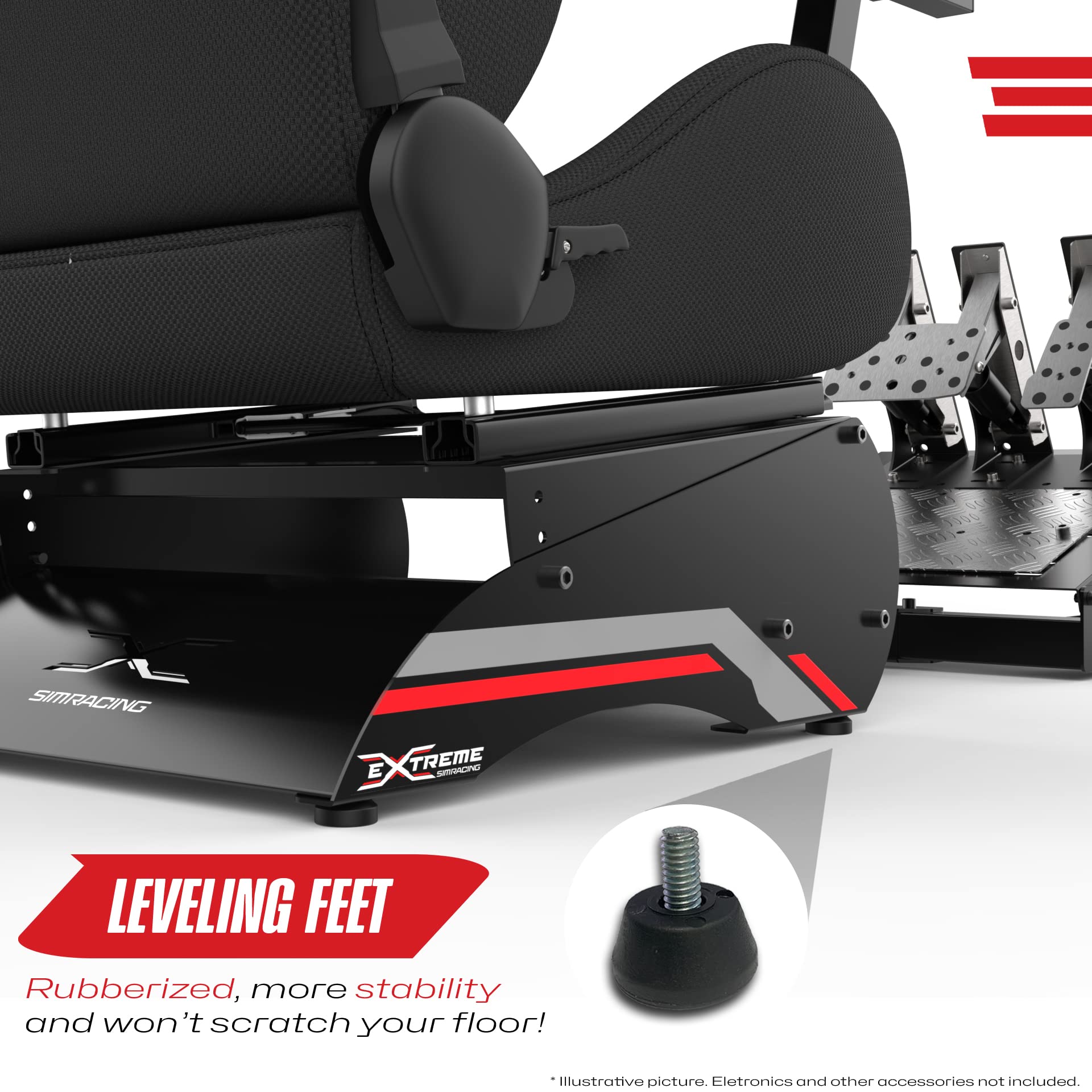 Extreme Simracing Racing Simulator Cockpit - COMPACT 2.0 Racing Simulator For Logitech G27, G29, G920, G923, Thrustmaster And Fanatec
