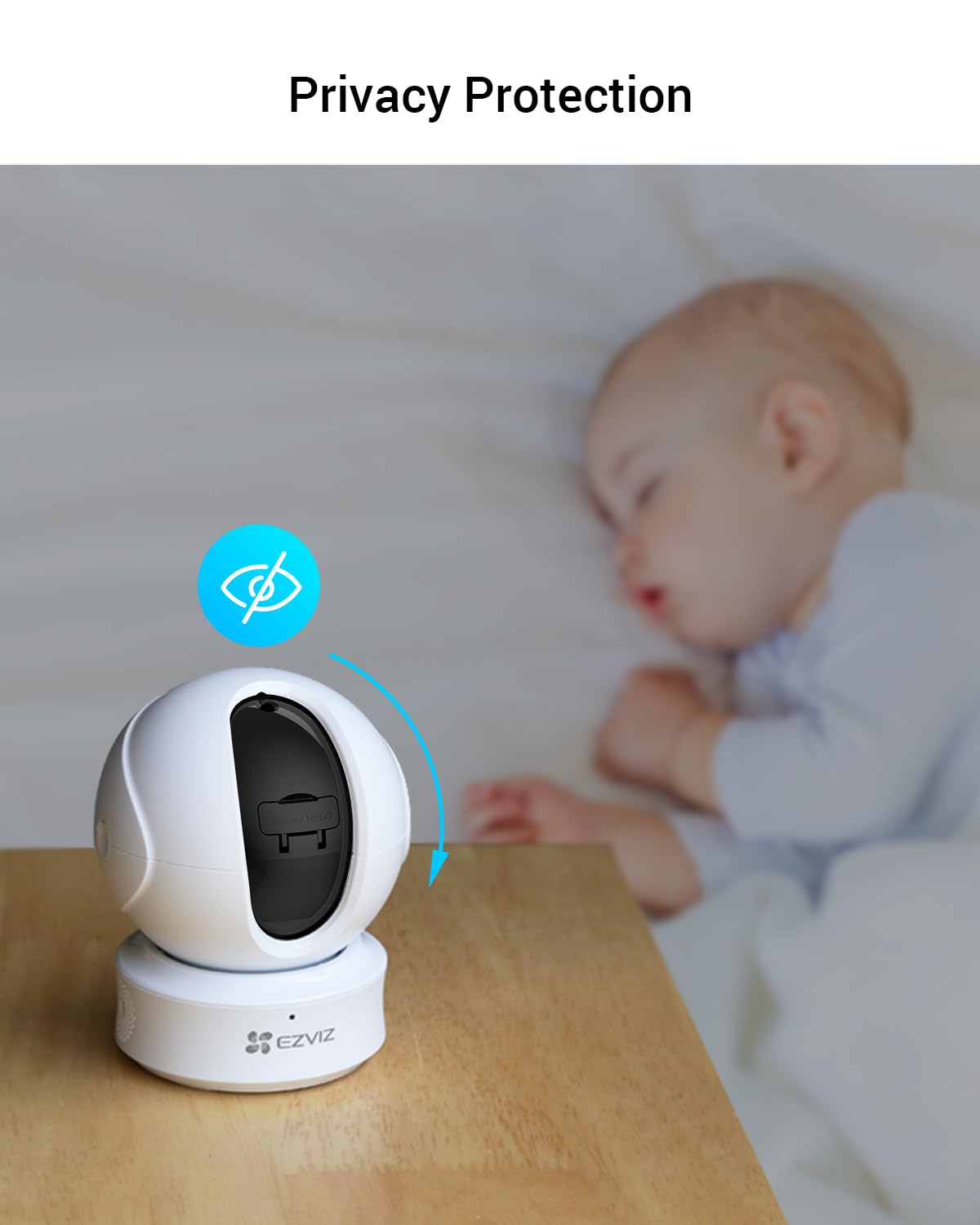 EZVIZ C6CN 1080p Indoor Pan/Tilt WiFi Security Camera, 360° Coverage, Auto Motion Tracking, Two-Way Audio, Clear 30ft Night Vision, Supports MicroSD Card up to 256GB (Sold Seperately), 2.4GHz WiFi