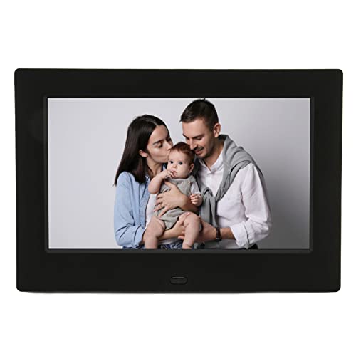 Digital Photo Album, 100‑240V 7 Inch HD 1080P Digital Photo Frame Background Music Calendar Function for Advertising (US Plug)