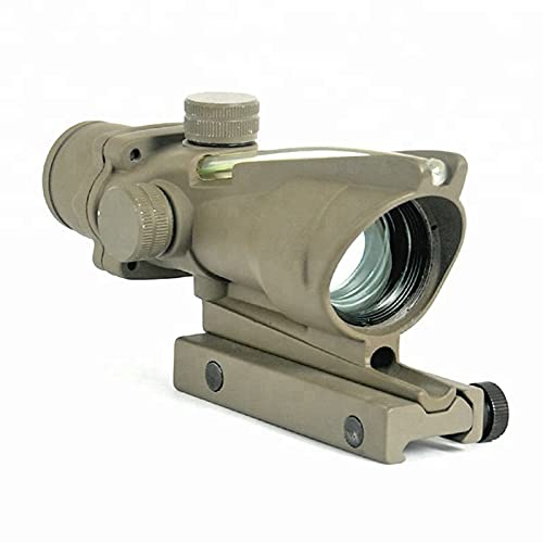 E-Tactical 4x32 Scope Tan Green Chevron Glass Fiber Scope Glass Etched Reticle Real Fiber Optics Optical Scope