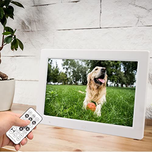 Digital Photo Frame Human Body Induction Photo Preview Electronic Photo Frame White for Home (US Plug)