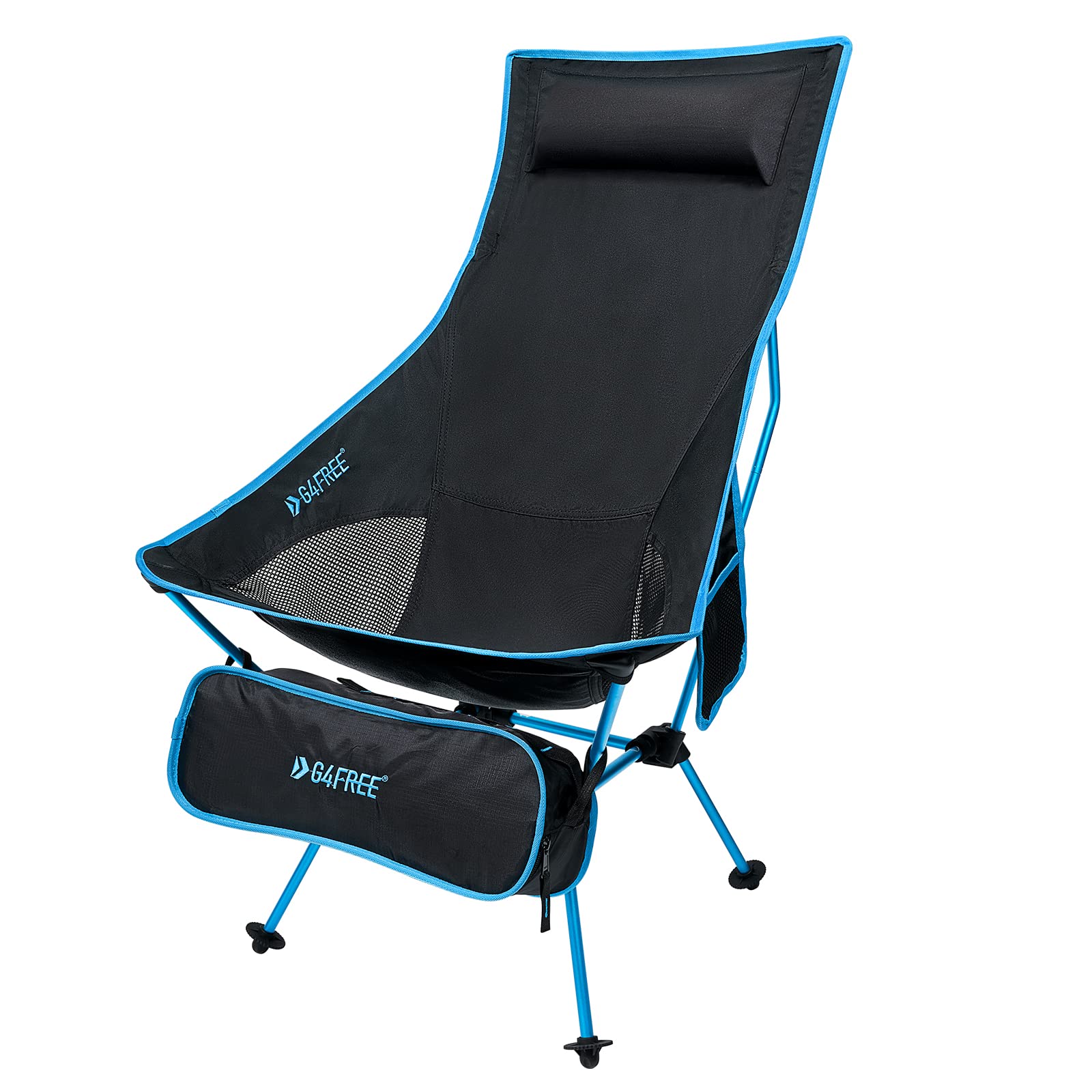 G4Free Lightweight Portable High Back Camp Chair Portable Camping Table with Aluminum Table