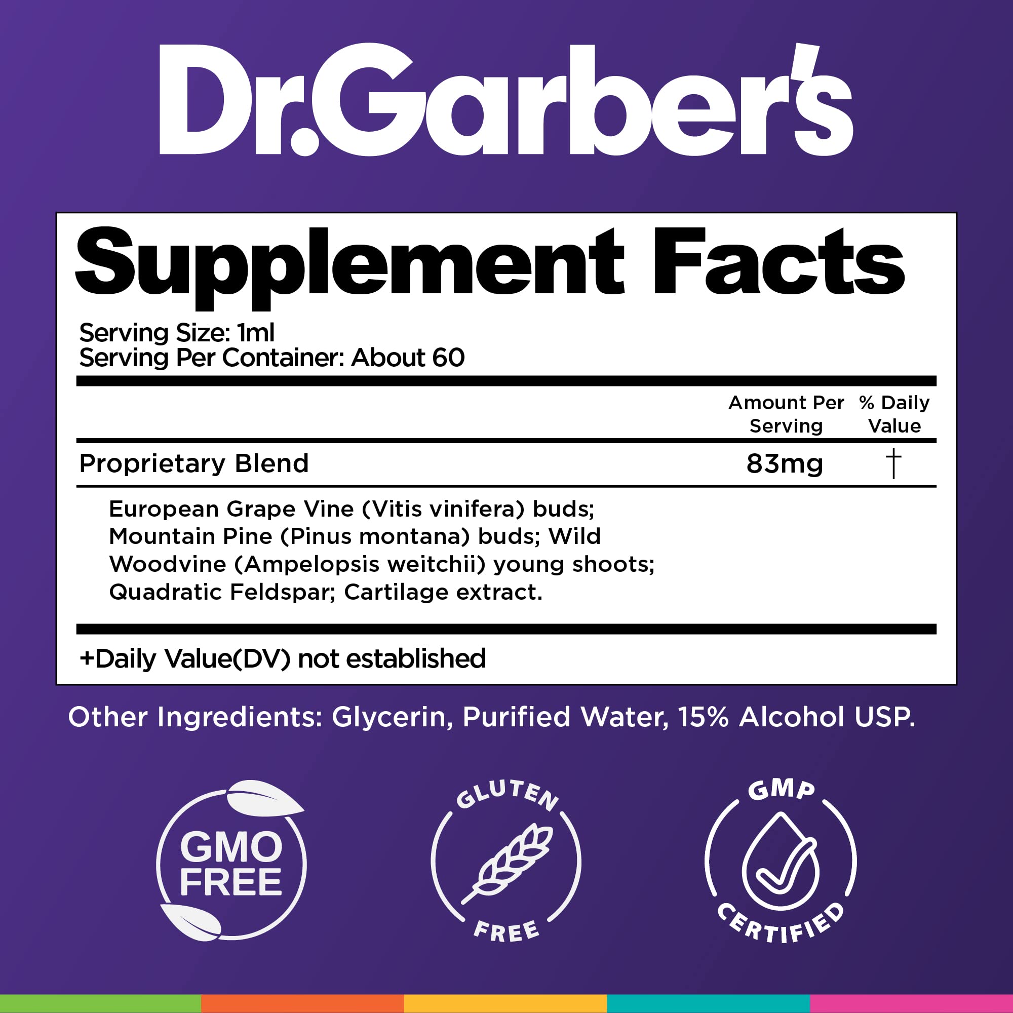Dr. Garber's Natural Solutions Joint Health Oral Drops - Gemmotherapy Liquid Supplement for Healthy Joint Support & Function, Joint Repair, and Improved Mobility & Flexibility - 60ml