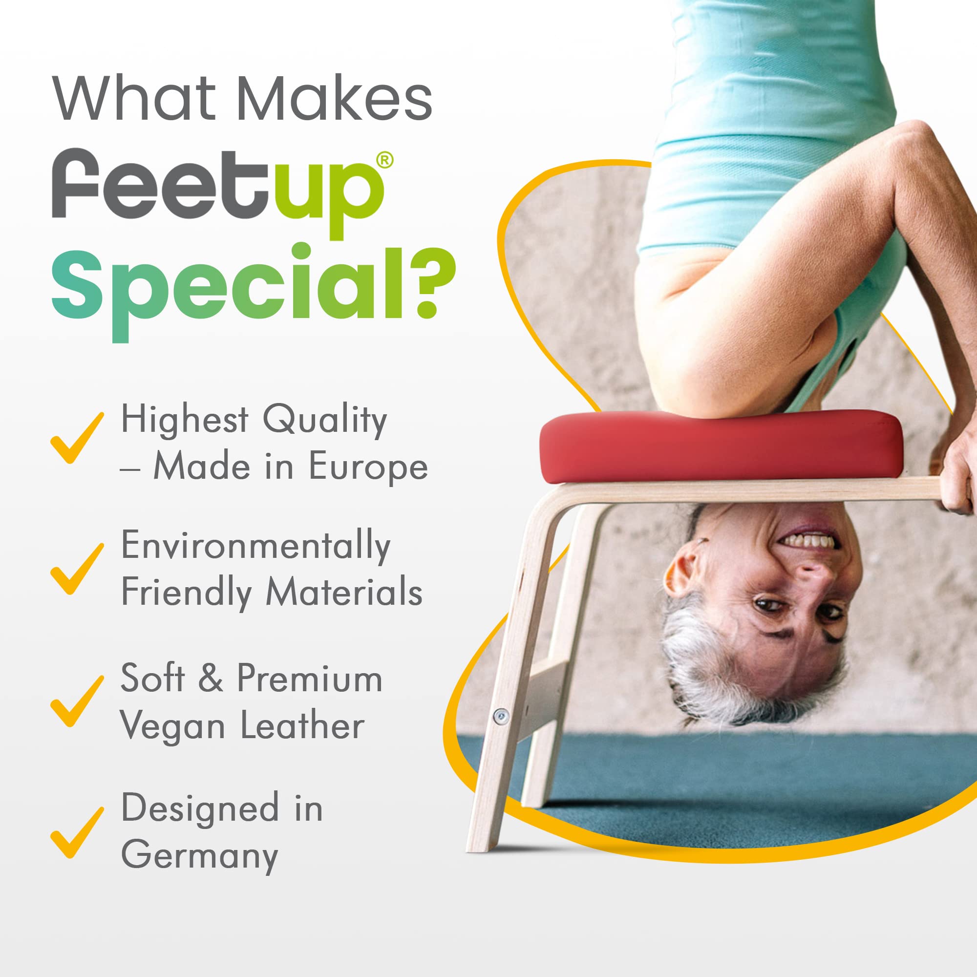 FeetUp Trainer (The Original) - Invert Safely & Easily. Get Fit. Relax. Turn Your Yoga Upside Down! (Classic, Red)