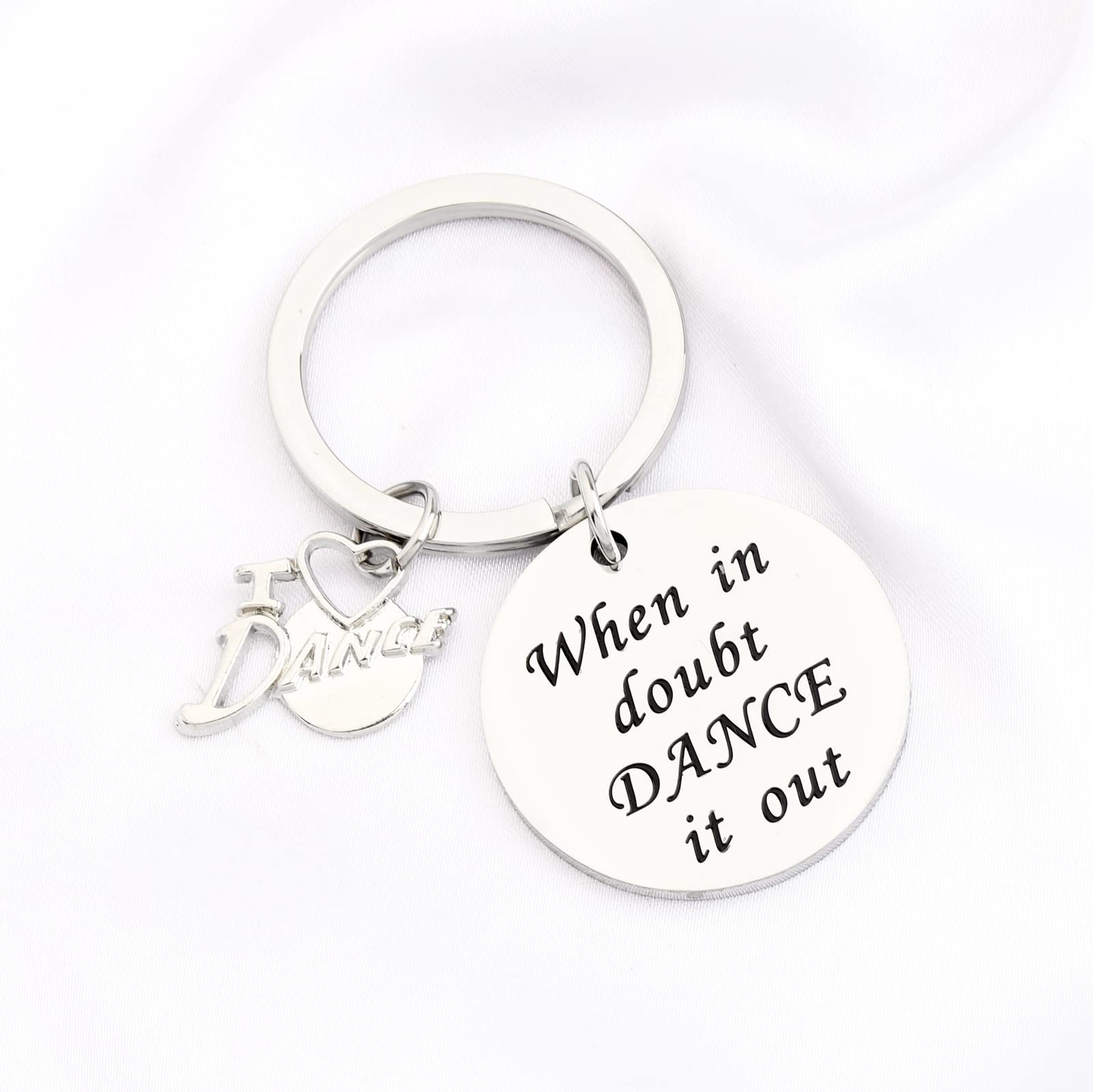 FUSTYLE FUSTMW Dance Keychain Dancer Gifts Ballet Dance Lover Gifts Ballerina Gifts Dance Team Gifts When In Doubt Dance It Out