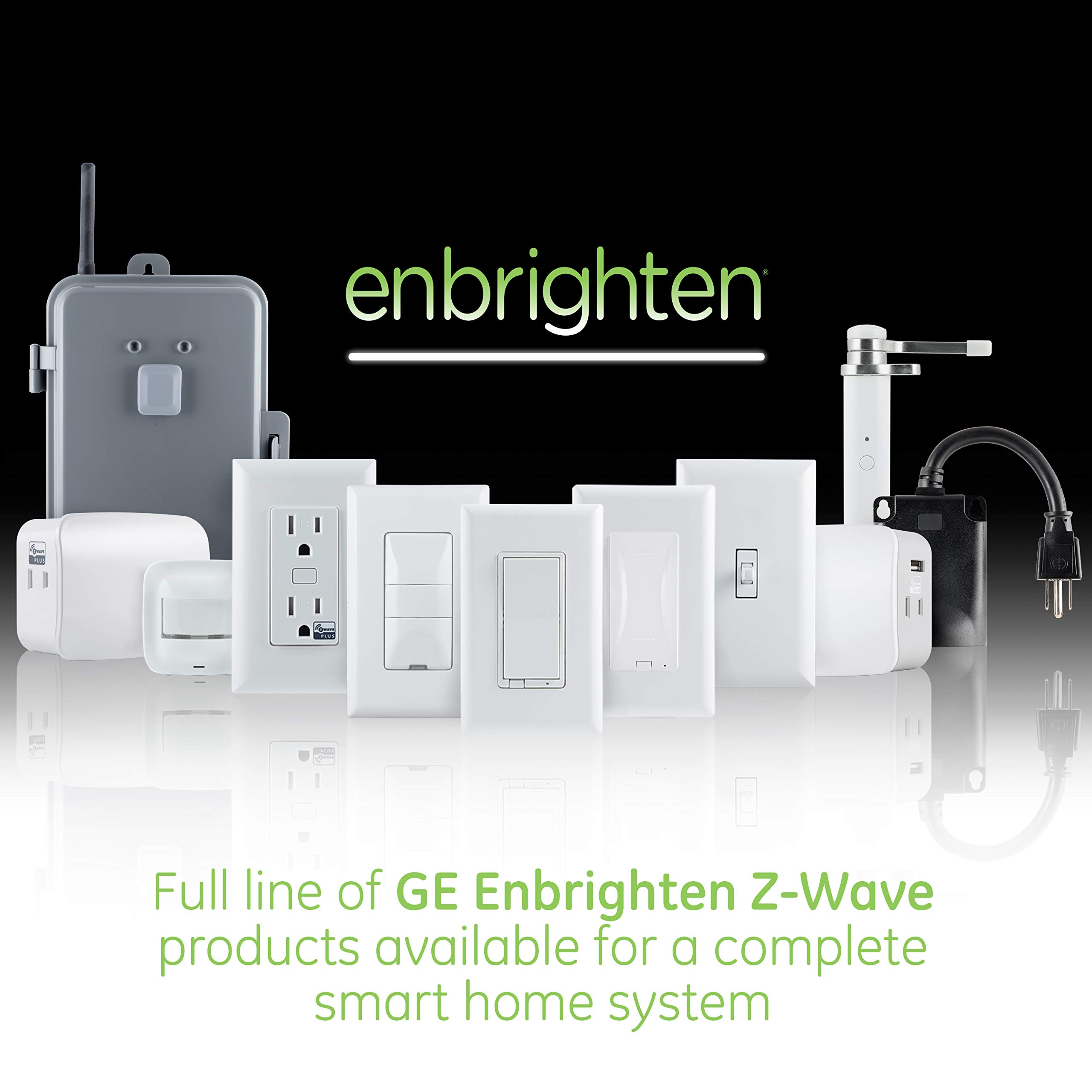 Enbrighten Z-Wave Plus Smart Light Switch with QuickFit and SimpleWire, Works with Alexa, Google Assistant, SmartThings, Wink, Zwave Hub Required, Repeater/Range Extender, 3-Way Ready, White, 47336