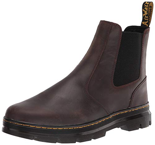 Dr. Martens Unisex Embury Chelsea Boot, Dark Brown Crazy Horse, 7 Women/6 Men