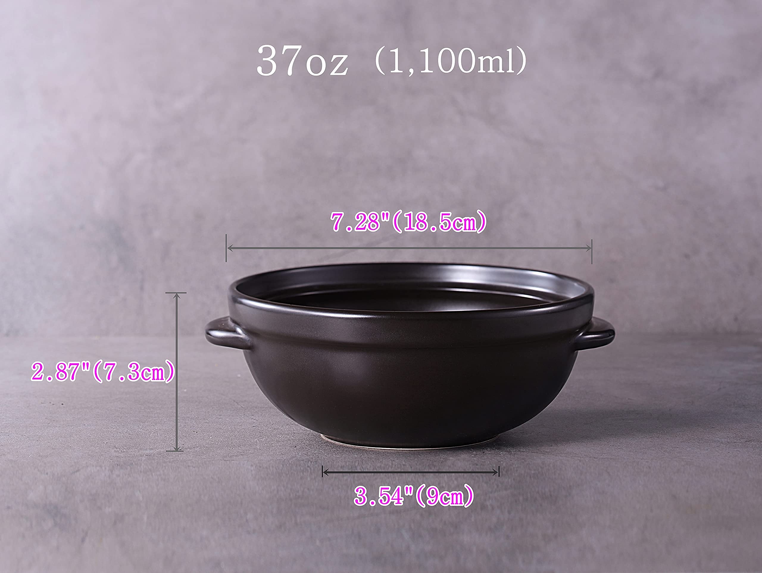GREATUS Korean Dojagi R Pot/Premium Korean Stone Pot with lid Stone Bowl Ttukbaegi Dolsot (Small)