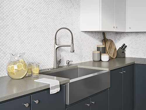 KOHLER R27459-SD-VS Lilyfield Commercial Style Pre-Rinse Single-Handle Semi-Professional Kitchen Sink Faucet, Vibrant Stainless