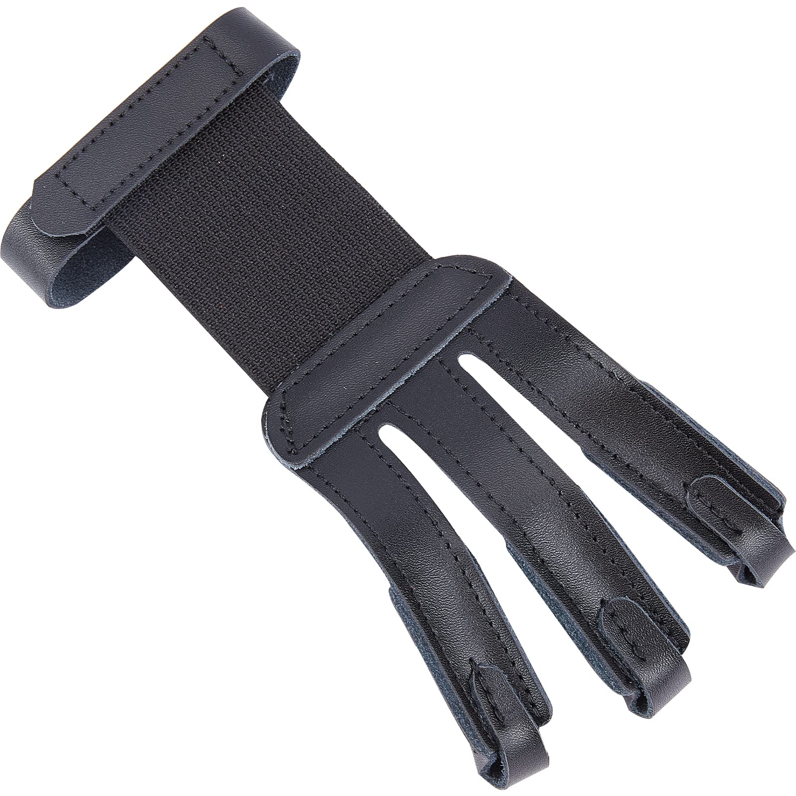 GORGECRAFT 3 Finger Archery Glove Cow Leather Protective Gloves Black Archery Shooting Glove Finger Tab Accessories for Men Women Shooting Hunting Targeting Recurve Compound Bow Guard
