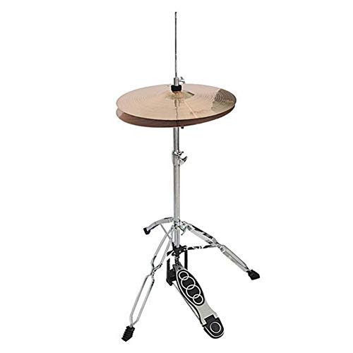 Estink Foldable Portable Hi-Hat Stand,Pedal Control Style Drum Hi-Hat Cymbal Stand with Pedal Silver and Black (Hi-Hat Stand)