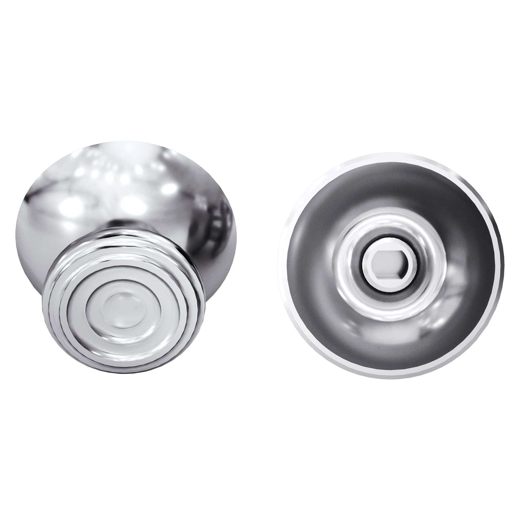 eXtremeRate Custom Silver Metal Thumbsticks for Xbox Series X/S Controller, Concentric Circles Aluminum Alloy Analog Stick for Xbox One S/X, Replacement Joystick for Xbox One Standard Elite Controller