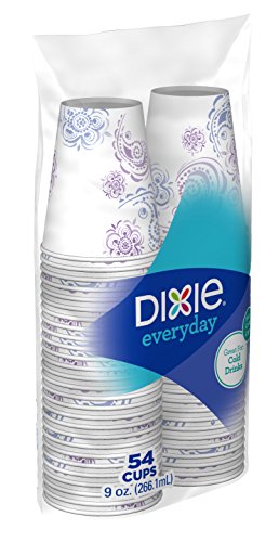 Dixie Everyday Disposable Paper Cups, 9 Ounces, 162 Count (3 Packs of 54 Cups)