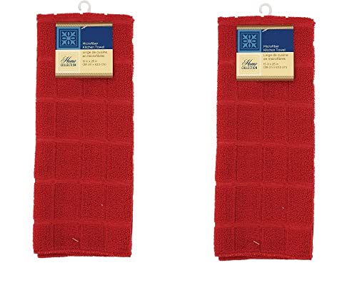 Hand Towel Set 2 Pack Decorate Your Kitchen Décor – Home Décor -Bath Towels Kitchen Linens (Red)