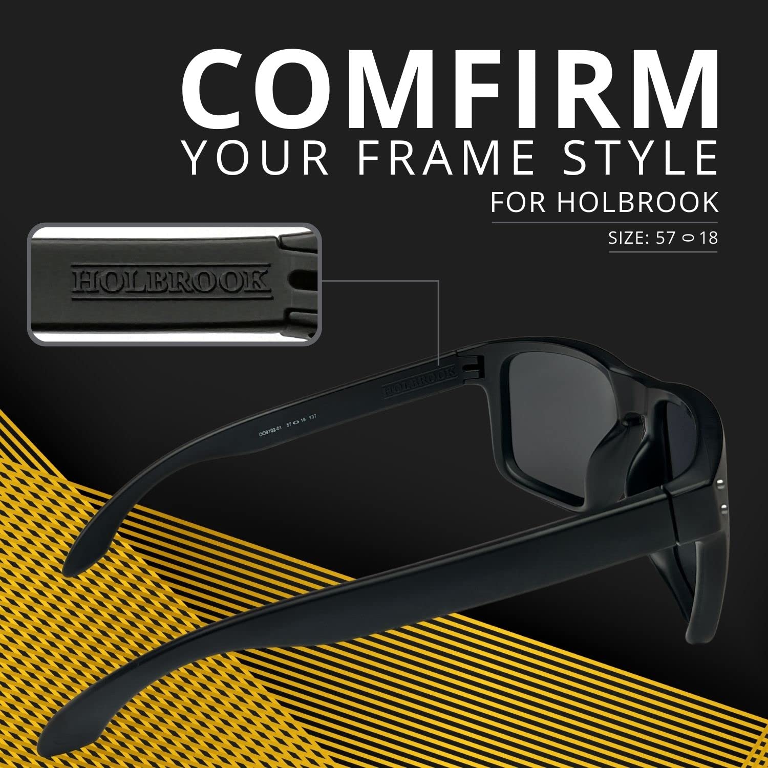 Dynamix Polarized Replacement Lenses for Oakley Holbrook OO9102 | Easy To Install | Fit Perfectly | Solid Black