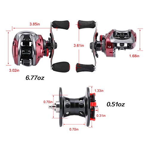 SeaKnight Baitcasting Reel 8.1:1 Gear Ratio Fishing Reel with Micro Centrifugal Brake System Casting Reel,10+1BB, 13.2 Lb Baitcaster Reel (Right Hand)