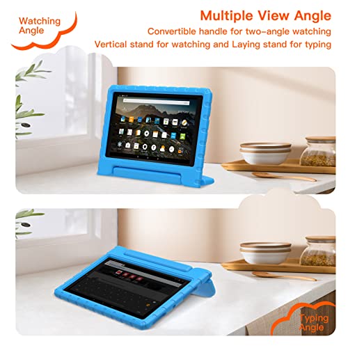 Merocab Kids Case for Fire HD 10 2019/2017/2015 Releases, HD 10 5th/7th/9th Gen Cover Shockproof Kid-Proof Flexible Durable Foam Cover with Handle Stand for Fire HD 10 2015/2017/2019 Releases
