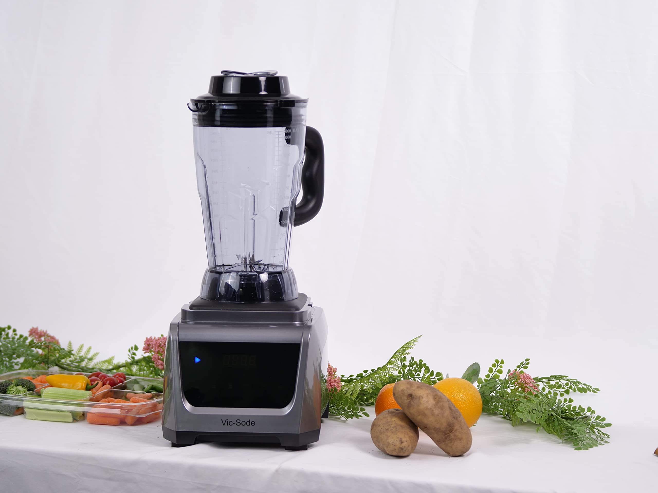 Vic-Sode Professional Blender for Kitchen Food Prep, Shakes, Juice, and Smoothies, High Performance Commercial Power with 5L Capacity, Digital