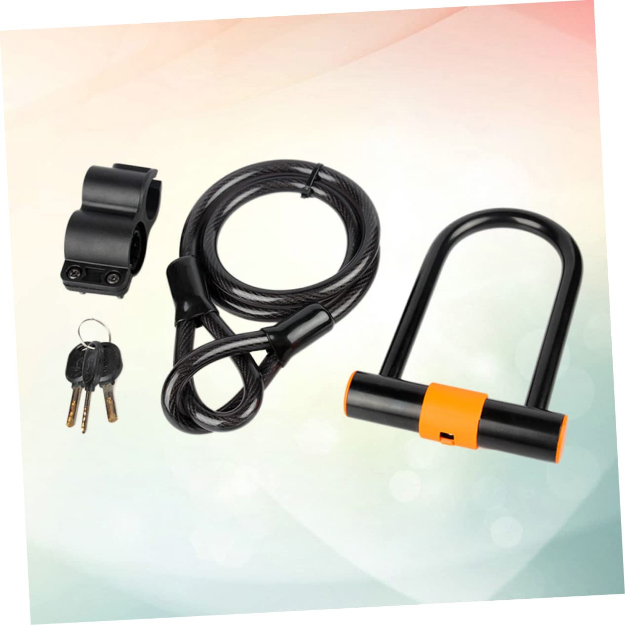 GAFOKI Bike U-Locks Bike Chain Lock Steel Cable Bar Lock Electric Car Lock Cable Lock Lock Light Weight Lock with Key Lock Chain Orange Motorcycle Key Locks Chain Lock Cable Locks