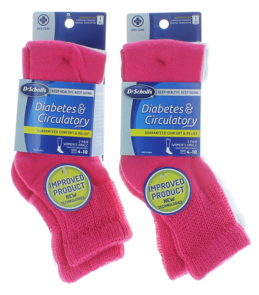 Dr. Scholl's Women's Diabetes and Circulatory Ankle Socks 2 Pairs